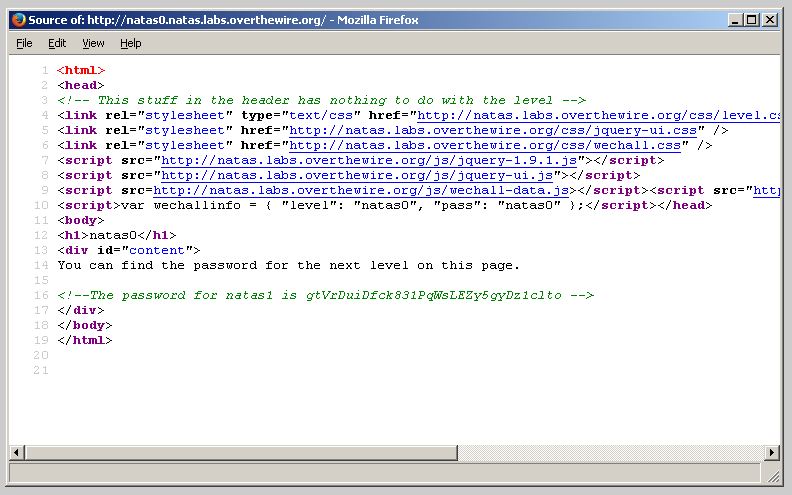 Natas Level 0 – muffSec